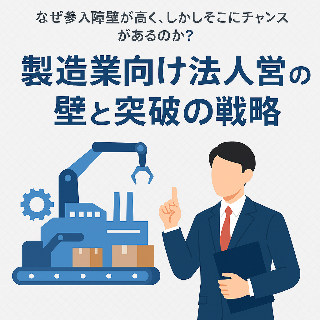 【製造業営業コラム】Vol.1 製造業向け法人営業のリアル ― なぜ参入障壁が高く、しかしそこにこそチャンスがあるのか？ - ジャパンセールスマネジメント株式会社（JSM）